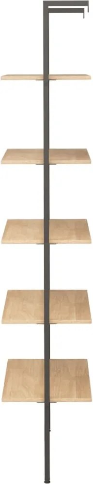 5patrová opěrná police světle hnědá a černá 64 x 35 x 185 cm 336385