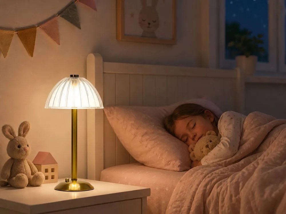 Verk Group Bezdrátová led noční stolní lampy do ložnice s usb-c a 3 barvami světla
