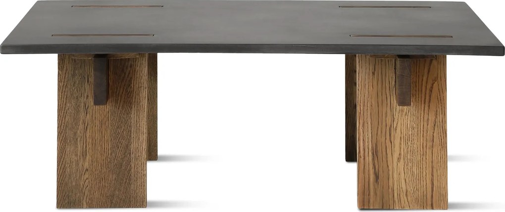 Eberhart Furniture Konferenční stolek Arnold s betonovou deskou - Concrete Dark / Oak Dark / Oak Dark