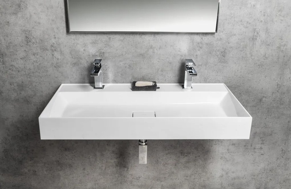 Sapho GODIVA 96 x 44 cm GU096-2 umyvadlo 2 otvory pro baterii bílá
