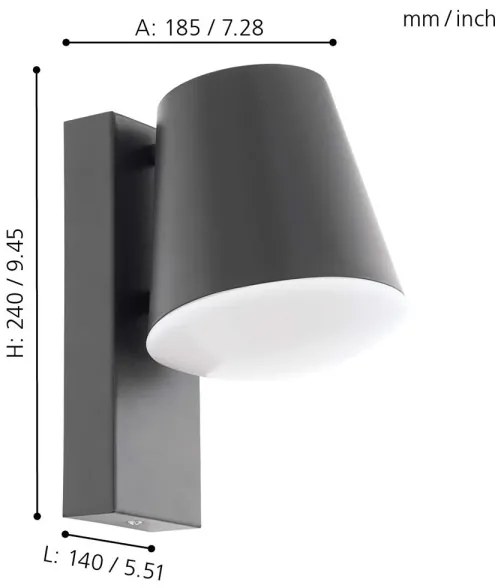 Eglo 97482 - LED Stmívatelné venkovní svítidlo CALDIERO-C 1xE27/9W/230V IP44