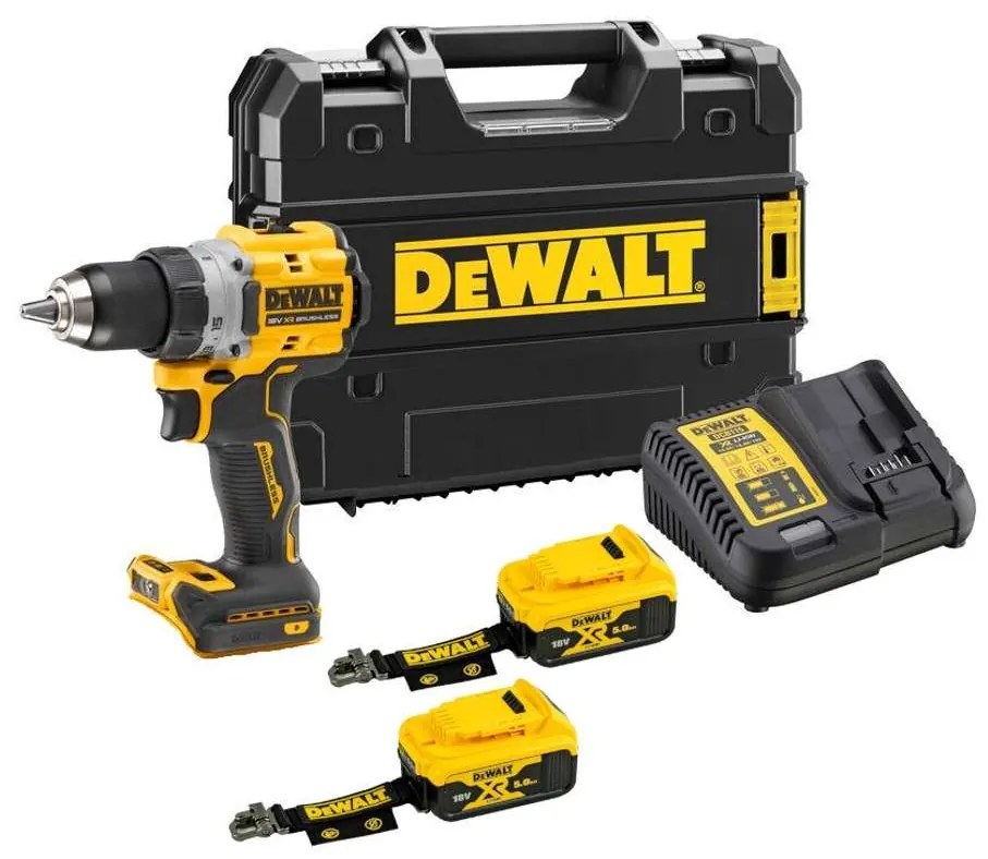 DeWALT - 18V AKU vrtačka, 2x aku 5,0 Ah LANYARD READY, nabíječka DCD800P2LRT
