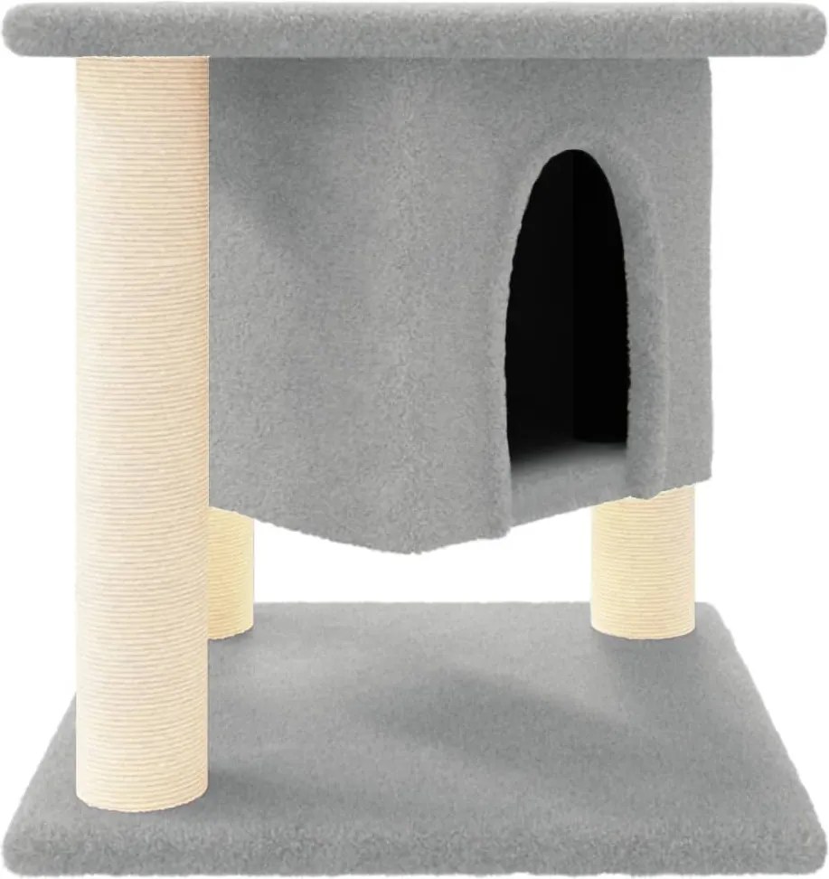 Škrabadlo pro kočky se sisalovými sloupky světle šedé 37 cm 171655
