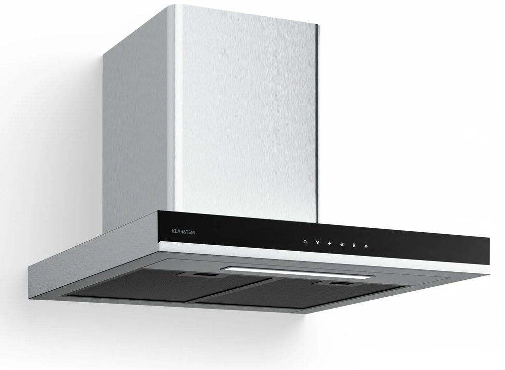 Klarstein Verosteel digestoř 60 cm | Elegantní, minimalistická, výkonná | Třída energetické účinnosti A++ | 882 m³/h