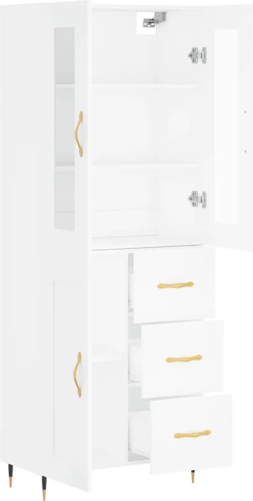 Skříň highboard bílá 69,5 x 34 x 180 cm kompozitní dřevo 3198641