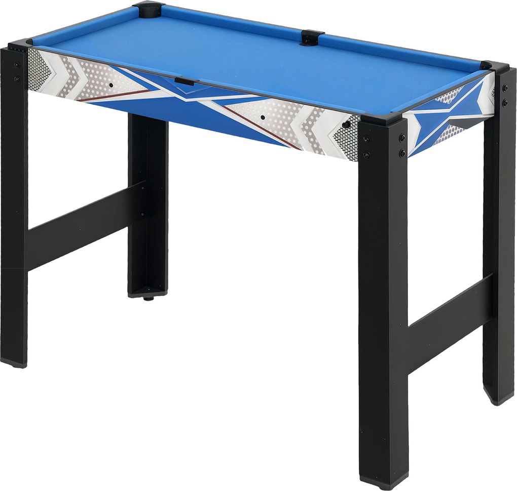 SPORTNOW 5-v-1 Multihra Kancelářský stůl s pingpongem, kulečníkem, hokejem, basketbalem a lukostřelbou pro dospělé 91 x 45,5 x 76 cm Černá+Modrá