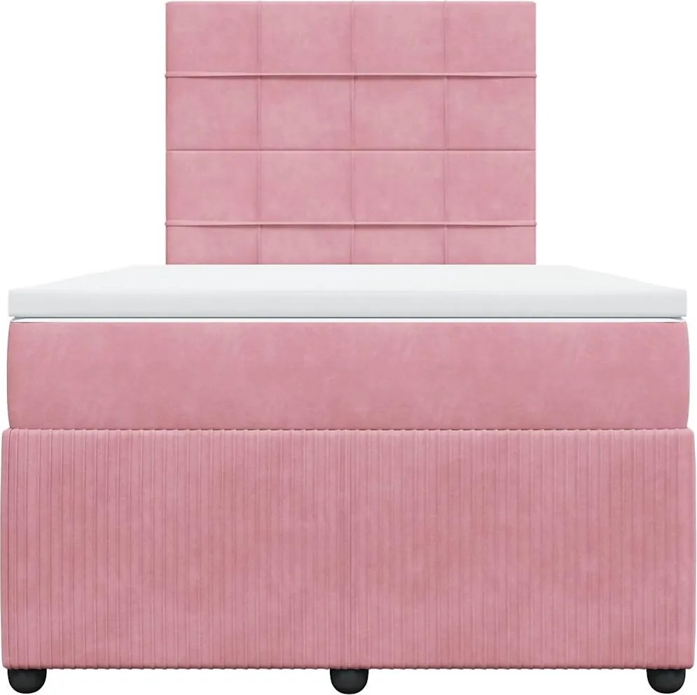 Box spring postel s matrací růžová 120 x 200 cm samet 3294615