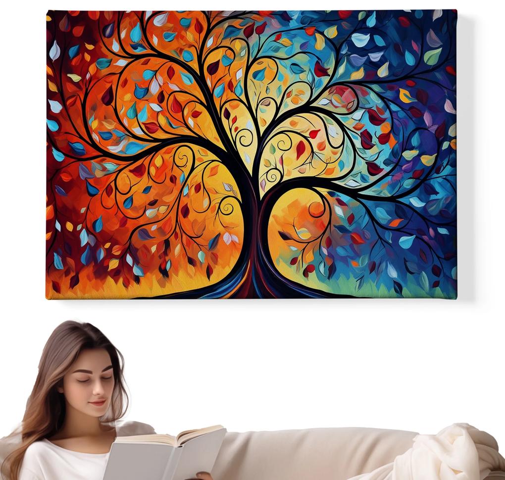 Obraz na plátně - Abstraktní strom života FeelHappy.cz Velikost obrazu: 180 x 120 cm