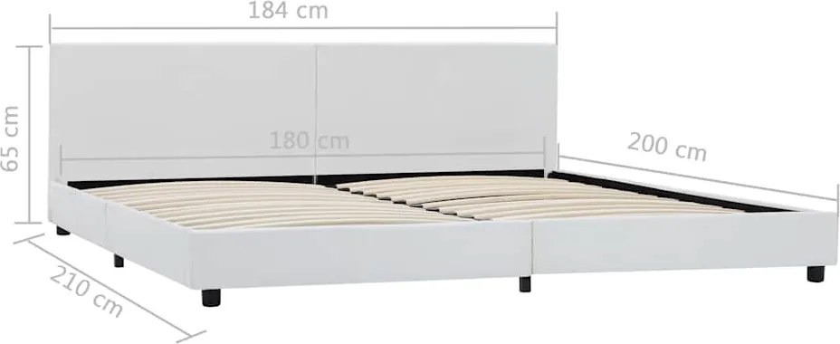 Rám postele bílý umělá kůže 180 x 200 cm 284767