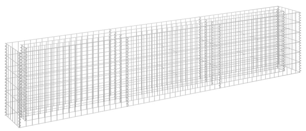Gabionový vyvýšený záhon pozinkovaná ocel 270 x 30 x 60 cm 145638
