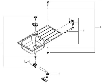 GROHE 31563SD1 - Dřez K500 1000 × 500 mm nerez