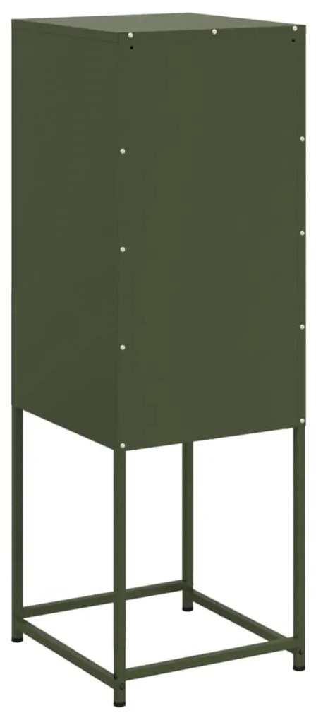 Skříň highboard olivově zelená 36 x 39 x 107 cm ocel