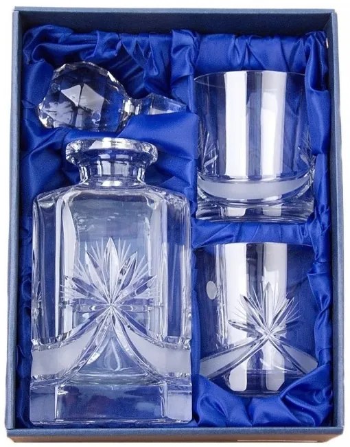 Onte Crystal Bohemia Crystal ručně broušený whisky set Mašle 1+2