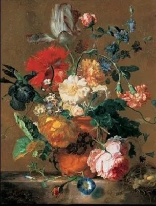 Obraz, Reprodukce - Váza s květinami, Jab van Huysum, (60 x 80 cm)