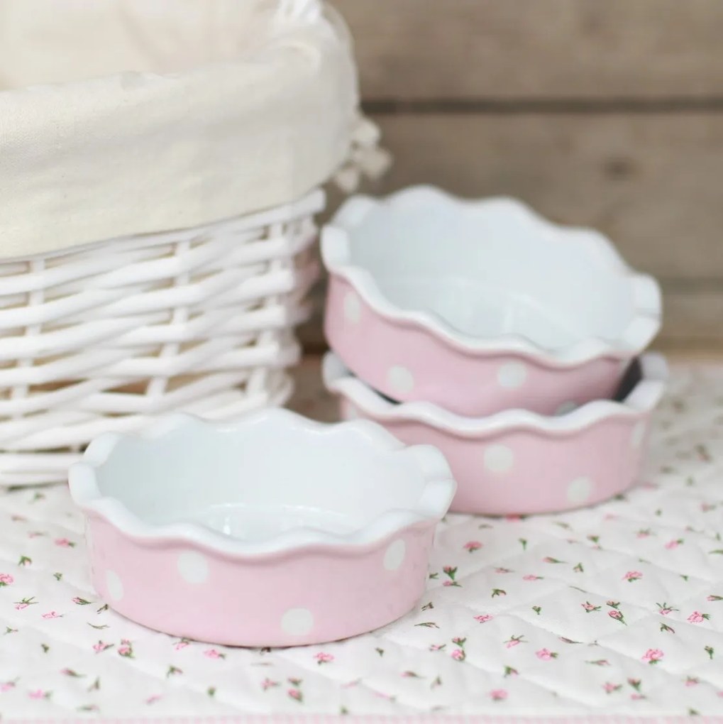 Keramická forma na koláč 12 cm růžová -