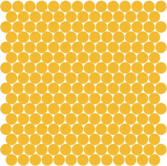 Hisbalit Obklad skleněná žlutá Mozaika 231A MAT kolečka  kolečka prům. 2,2 (33,33x33,33) cm - KOL231AMH