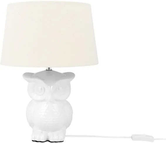 Bílá stolní lampa OWL