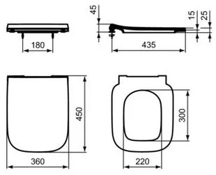 Ideal Standard i.life B WC sedátko Slim softclose, bílá T5003HY