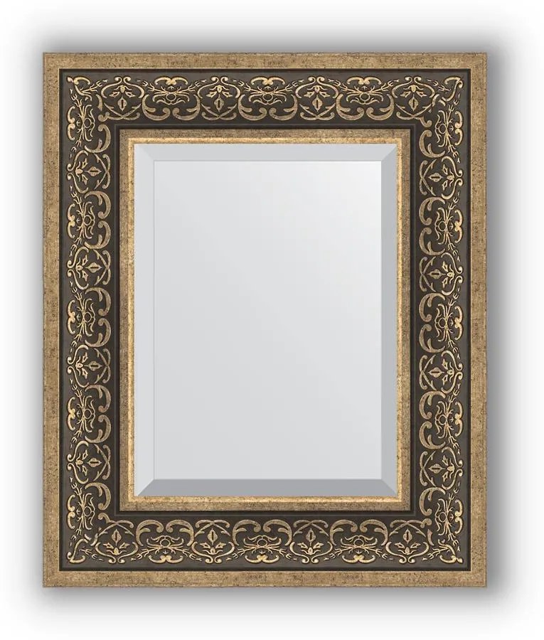 Zrcadlo s fazetou v rámu, stříbrný monogram