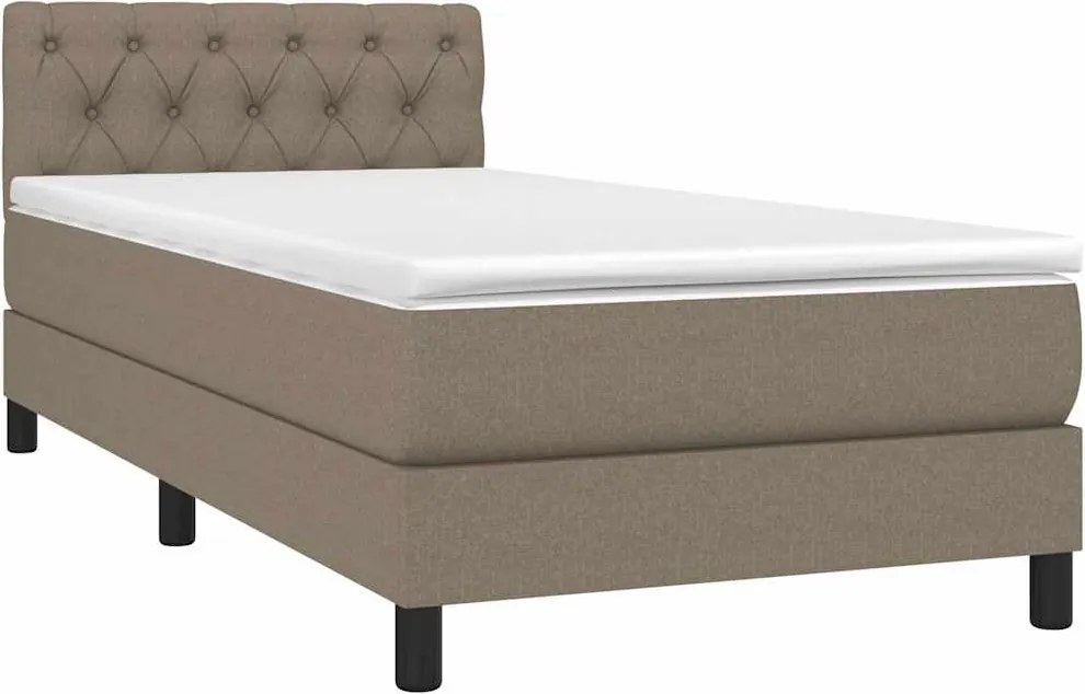 Box spring postel s matrací a LED taupe 80 x 200 cm textil 3133353