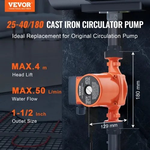 Cirkulační čerpadlo na horkou vodu Litinové recirkulační čerpadlo 220 V 72 W