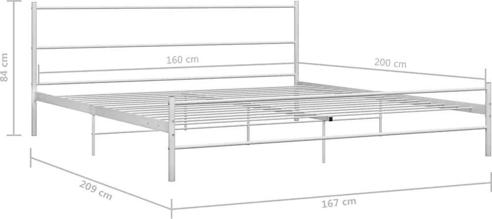Rám postele bílý kovový 160 x 200 cm 284696