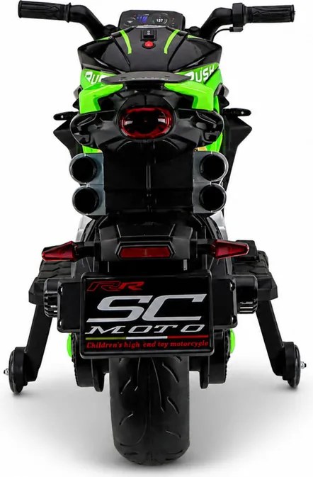 LEAN CARS Akumulátorový motocykl XW-07 s LED podsvícením kol, zelený