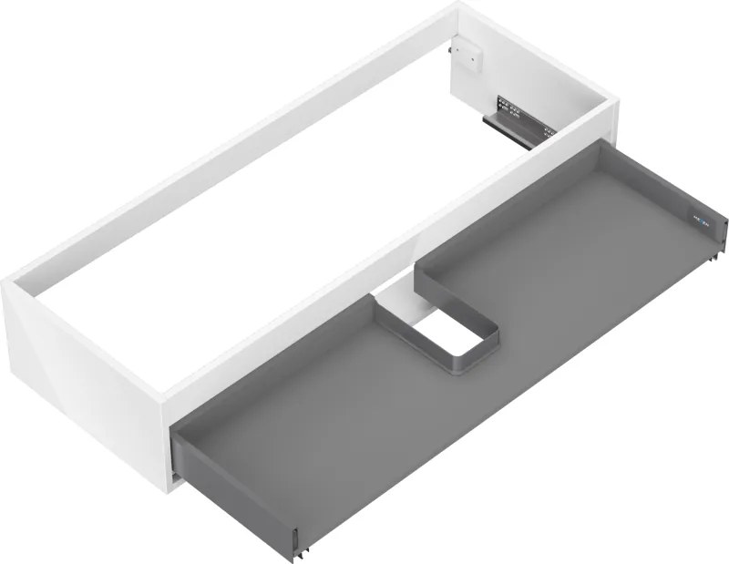 Mexen Box-A, závěsná skříňka 120 cm, 1 zásuvka, bílá lesklá, 91AX0-1200-235-1-00