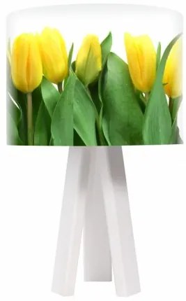 Timberlight Stolní lampa Tulips + bílý vnitřek + bílé nohy