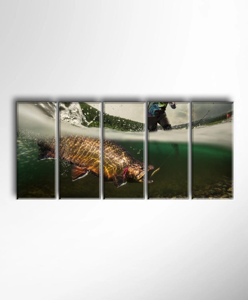 Malvis ® Obraz Rybář a pstruh ROZMĚR (šířka x výška): jednodílný obdélník 150x60 cm