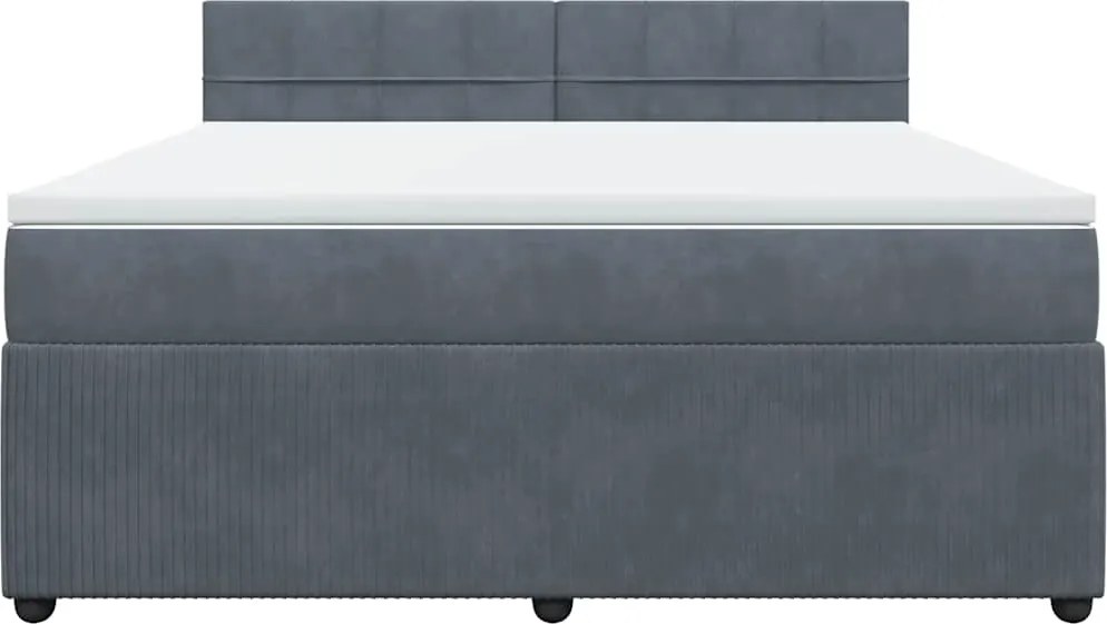 Box spring postel s matrací tmavě šedá 180x200 cm samet 3290107