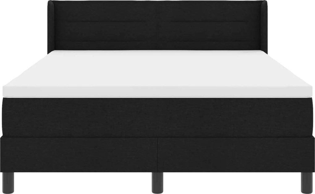 Postel s boxspringem s čelo Černý 190 x 140 cm textil 3341036