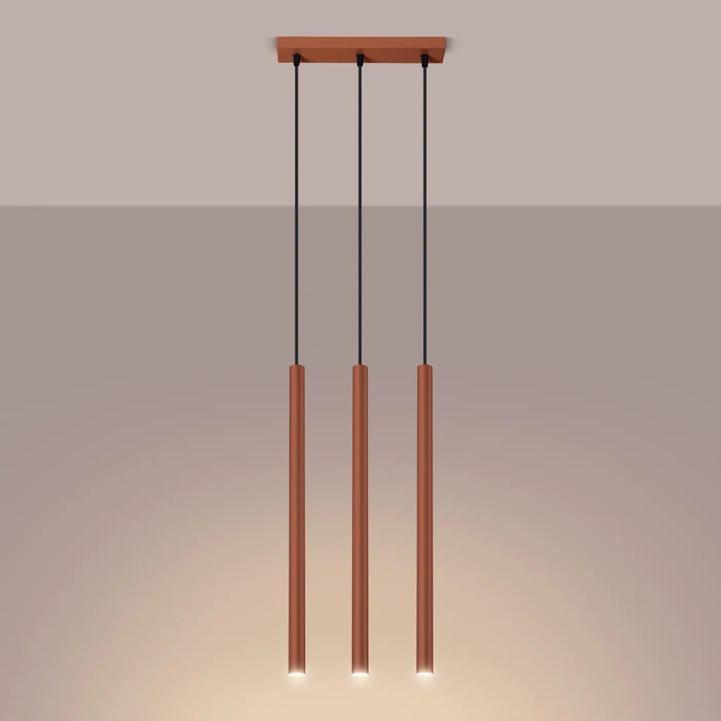 Sollux Lighting Závěsné svítidlo PASTELO 3 červené okrové