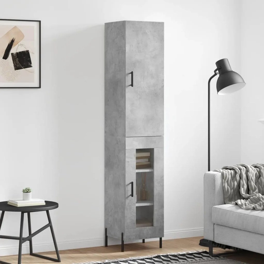 Skříň highboard betonově šedá 34,5x34x180 cm kompozitní dřevo 3199053