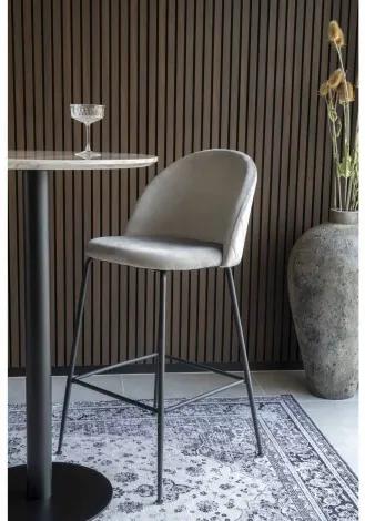 Barový set 2ks židlí LAUSANNE + stůl BOLZANOø70x105cm,šedá,černý kov   House Nordic SET1001265