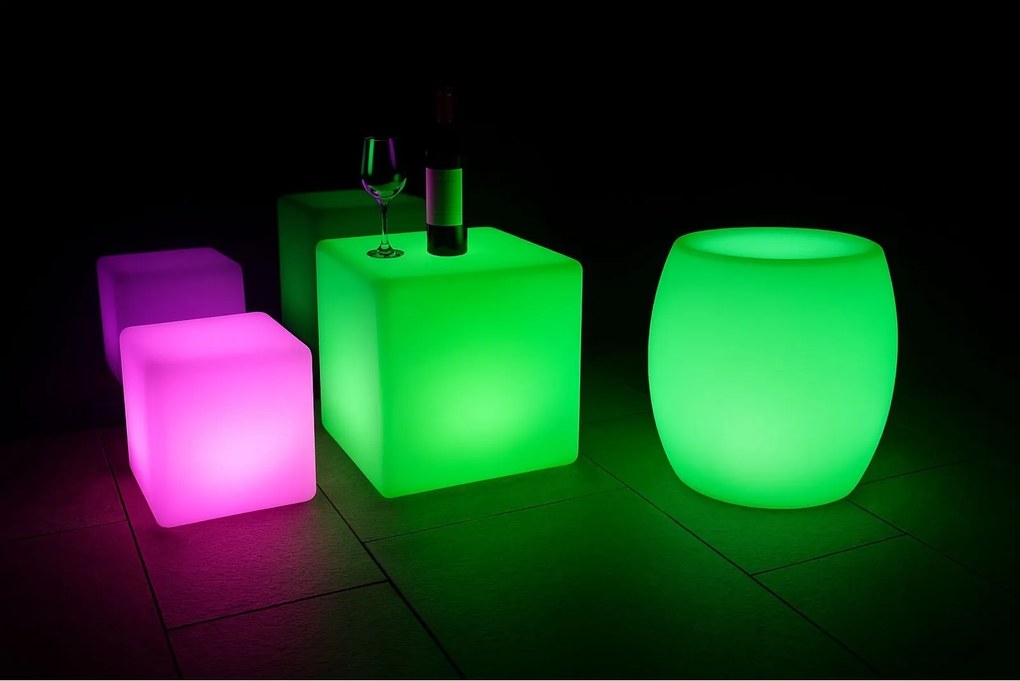 Svítící LED koule 50 cm – 18 RGB + 12 bílé