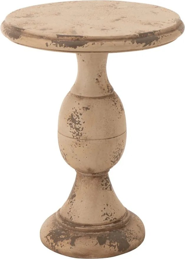Béžový antik odkládací stůl Antiqou - Ø 41*58 cm
