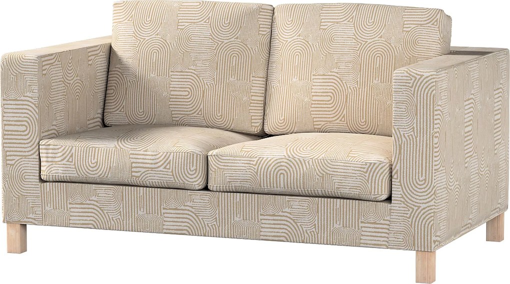 Potah na pohovku IKEA Karlanda 2-místná, krátký barva béžová látka pletený vzor, vzorované