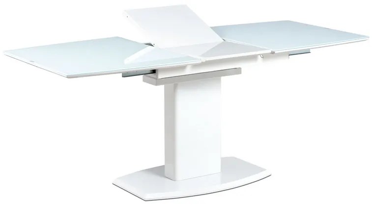 Jídelní stůl rozkládací, bílé sklo AT-4012 WT