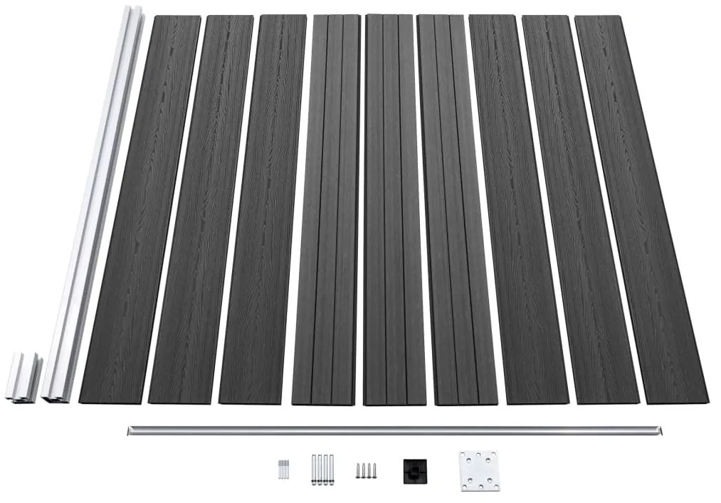 vidaXL Marketos Set plotových dílců WPC 526 x 186 cm černý
