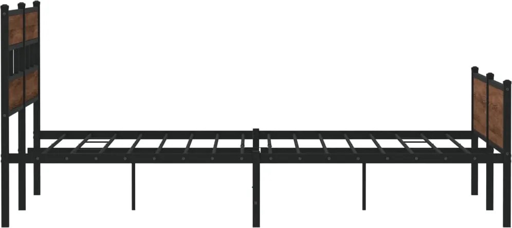 Kovový rám postele bez matrace hnědý dub 180 x 200 cm 3308517