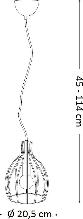 Závěsné svítidlo Ideal Lux Ampolla-2 SP1 nero 148151 černé 20,5cm