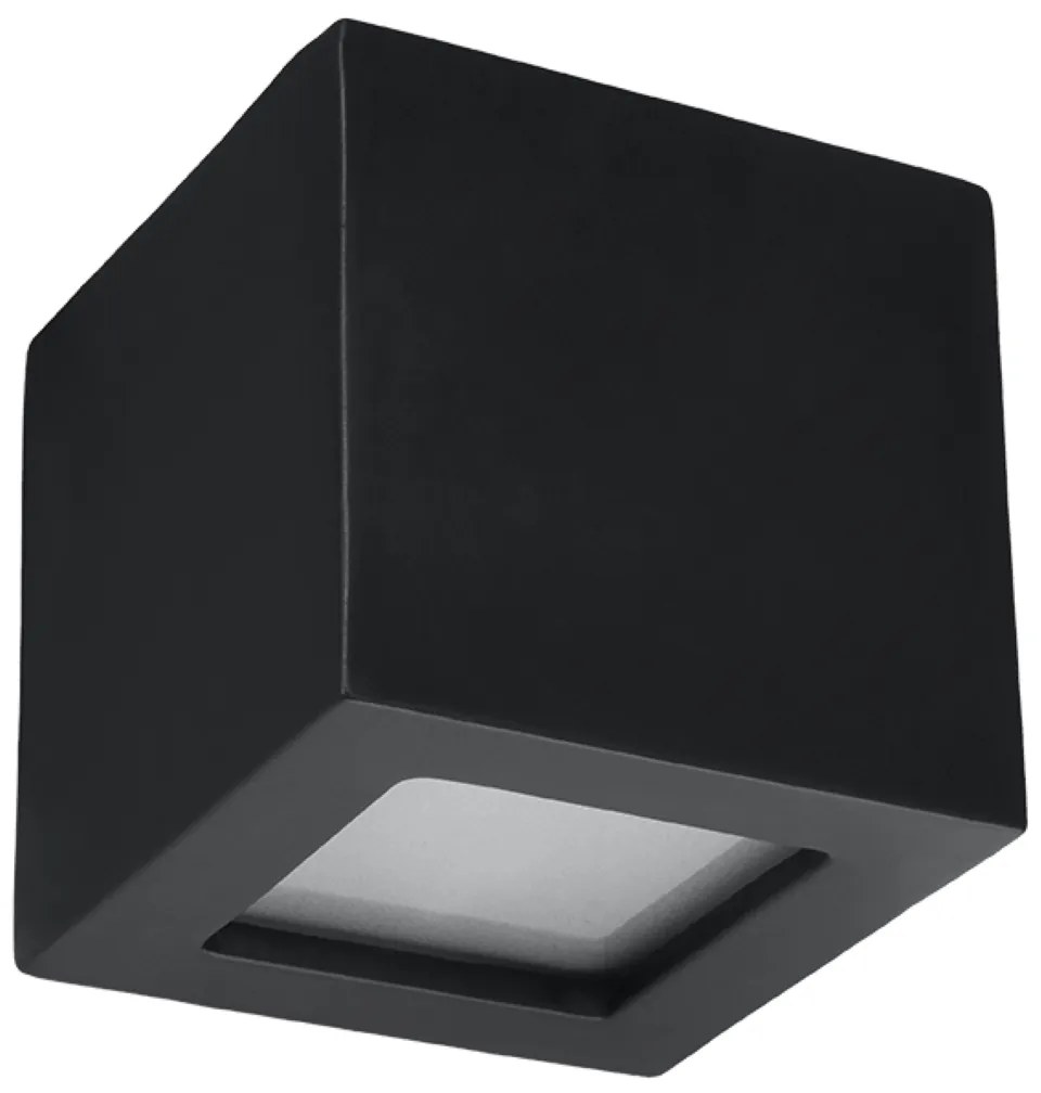 Sollux Lighting Nástěnné svítidlo keramické LEO černé