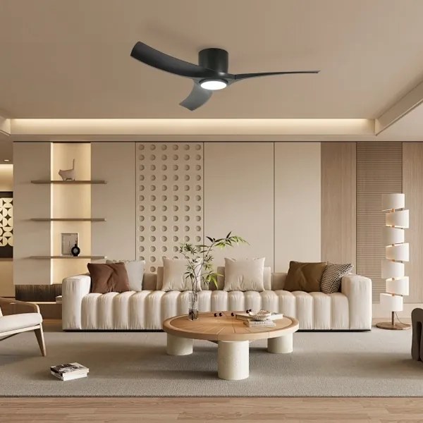 ZEVENTI - LED Stropní ventilátor ORBITO LED/24W/230V Wi-Fi Tuya černá + DO