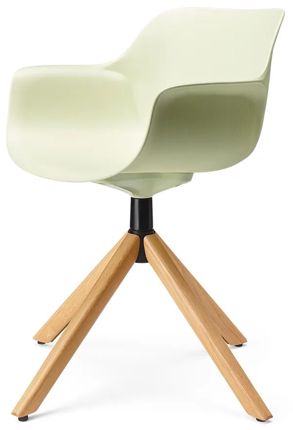 ESPATTIO - Otočná židle ABRIL s područkami a dřevěnou podnoží