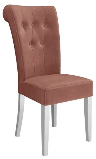 Čalouněná jídelní židle ST65 + klepadlo, Klepadlo: chrom, Barva křesla: bíla polomatná, Potah: Magic Velvet 2225