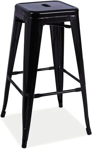 Barová židle Long - černá matná
