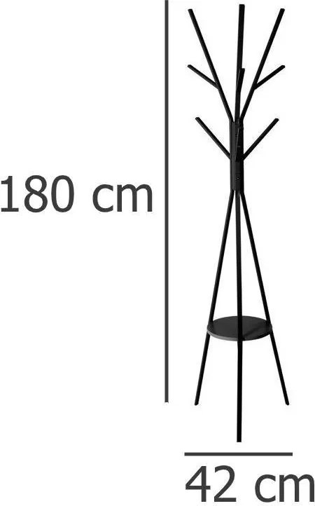 Stojací věšák na oblečení TREE, černý