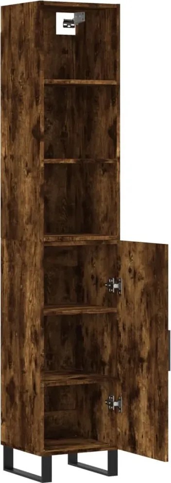 vidaXL Skříň highboard 34,5 x 34 x 180 cm kompozitní dřevo [3189666] Barva: kouřový dub