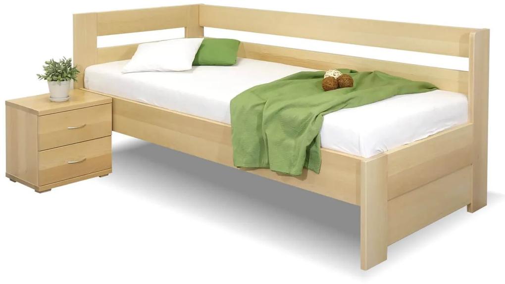 Rohová zvýšená postel Valentin-Levá, 80x200, 90x200 cm, masiv buk